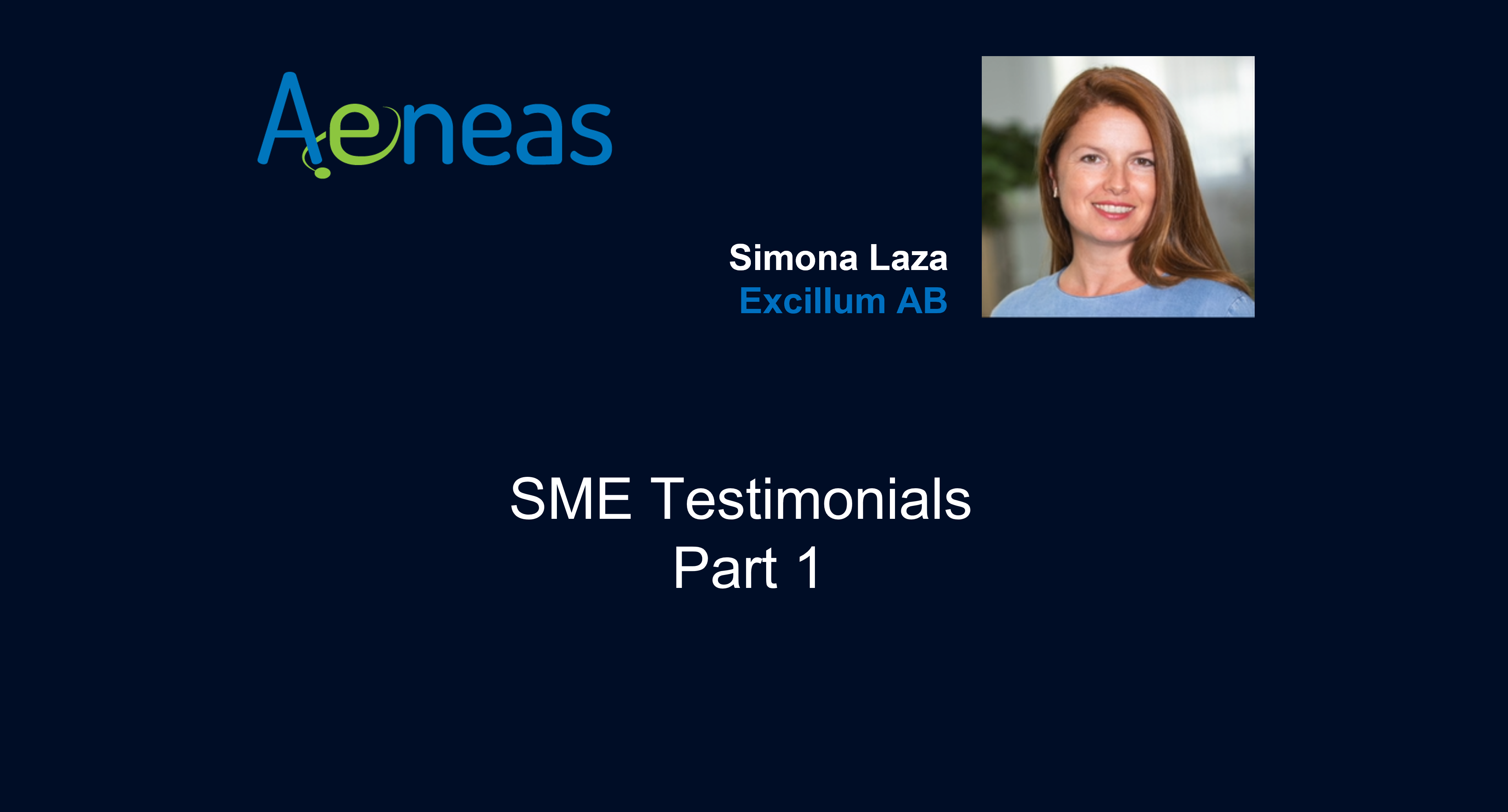 Part 1 from the SME testimonial series of interviews with AENEAS ...